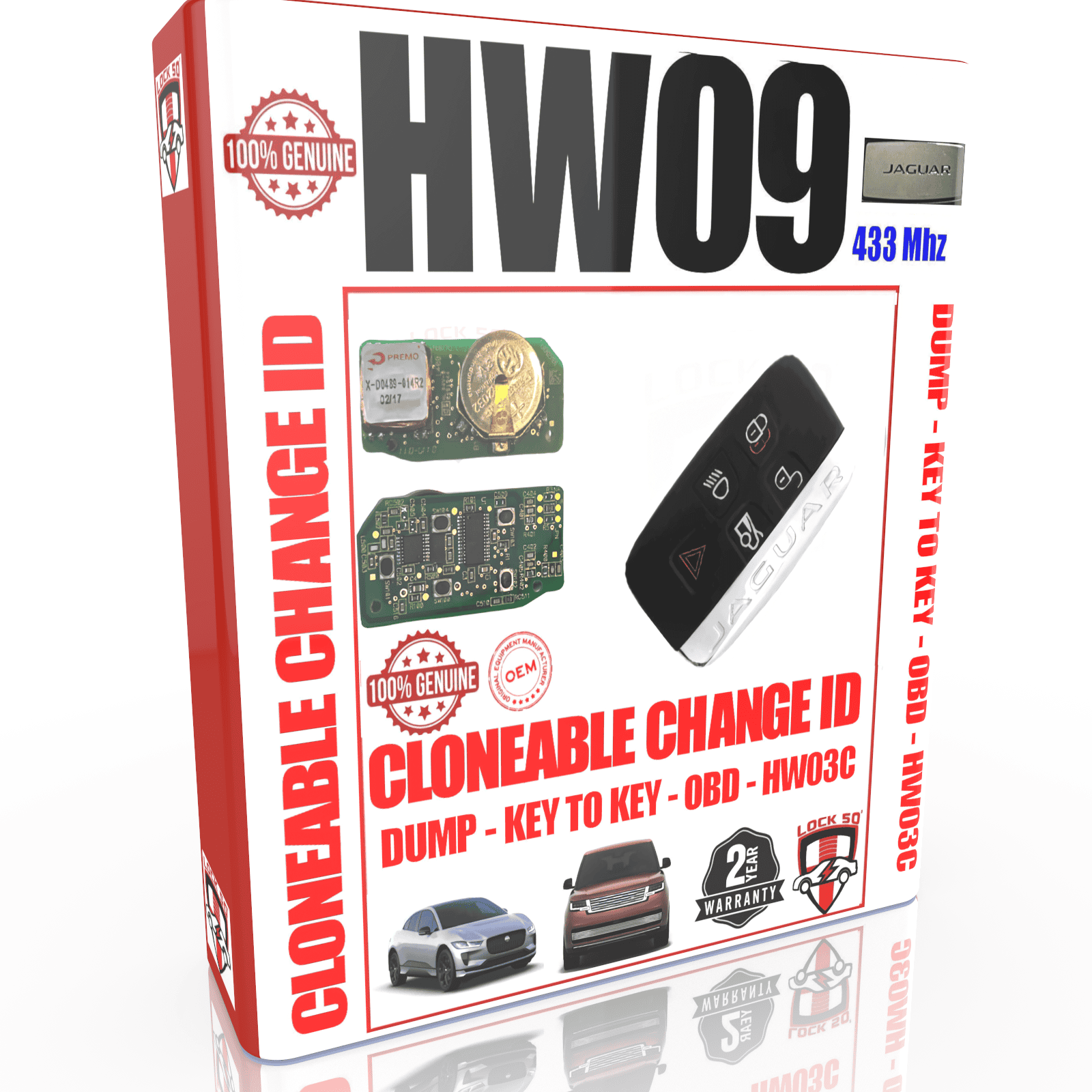 OEM Lock50 HW09 433 Mhz Transponder Emulator Hitag Pro With RKE Keyless ...