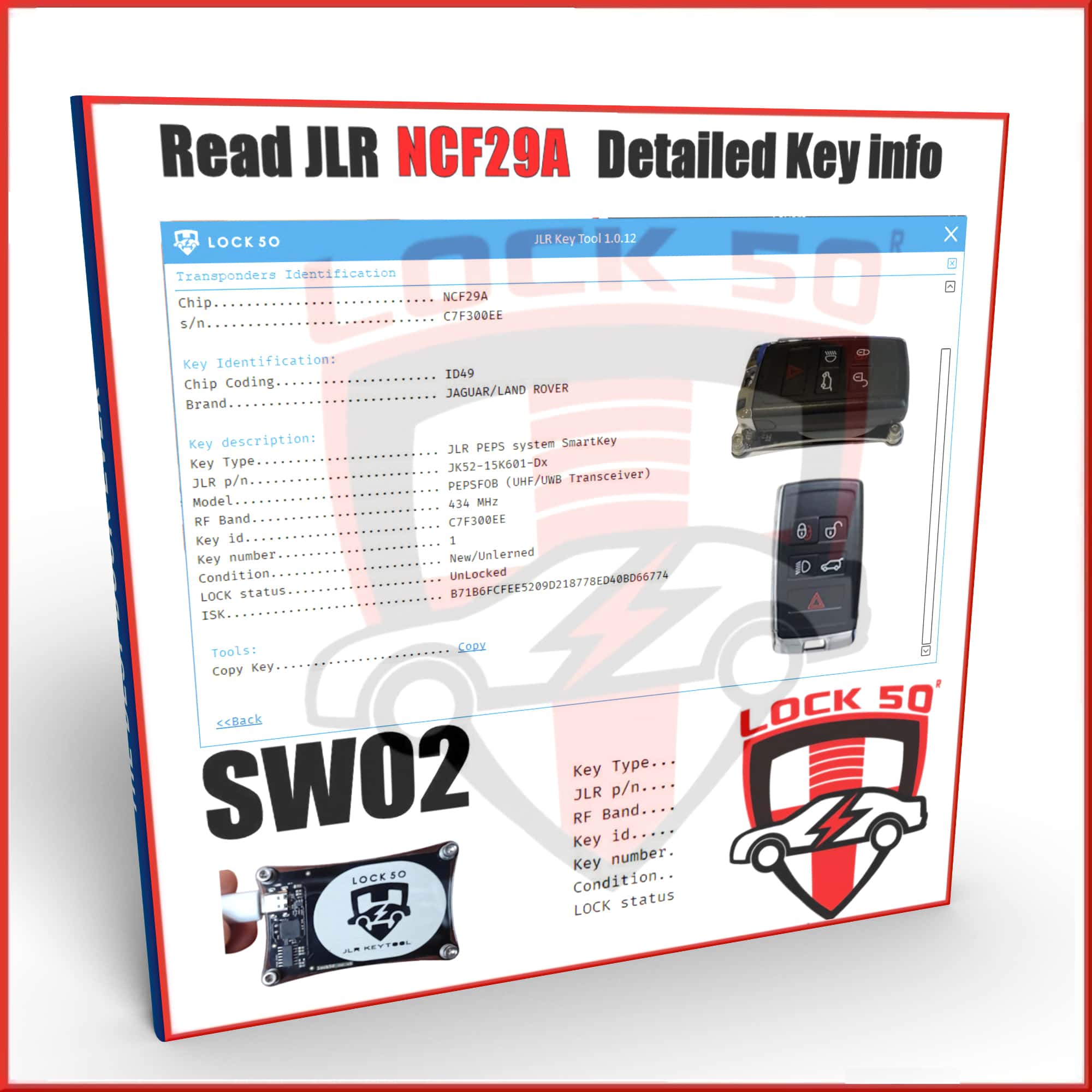 Lock50 JLR Transponder Key Copy & Unlocking & Change ID Emulator ...