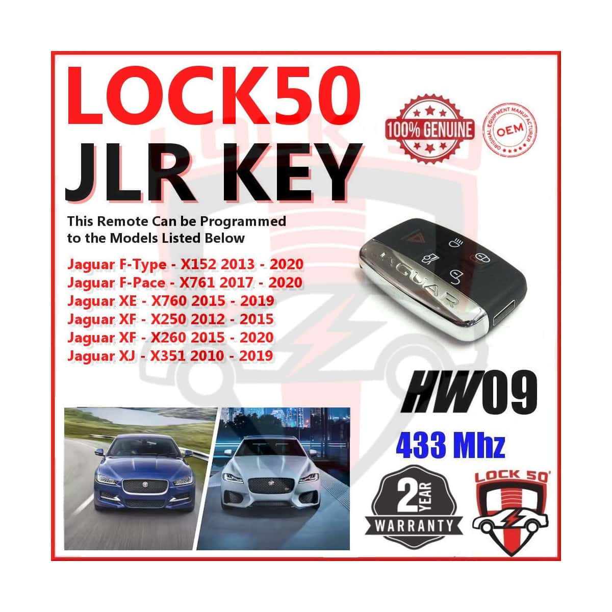 OEM Lock50 HW09 433 Mhz Transponder Emulator Hitag Pro With RKE Keyless ...