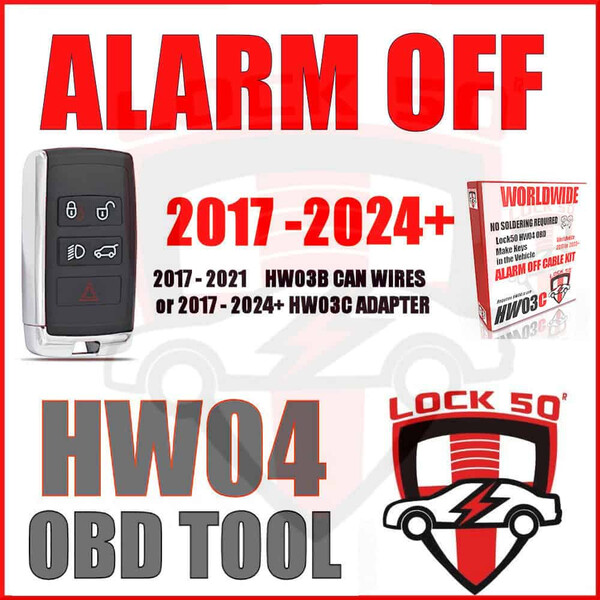 Lock50 HW04 OBD Tool JLR 2017 to 2024+ Alarm OFF Can Wires adapter HW03C